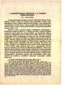 A Szépművészeti Múzeum u.n. Piombo férfiarcképe - Repository of the Academy's Library